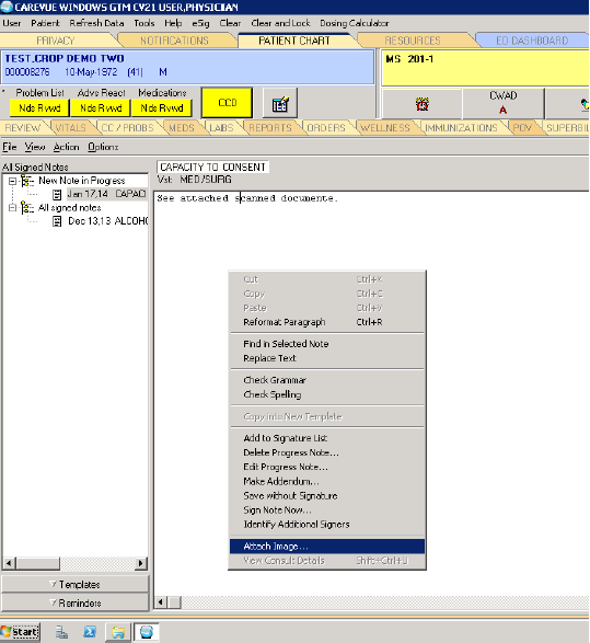 Attaching Scanned Images/Documents to a Note in CareVue | Medsphere Support